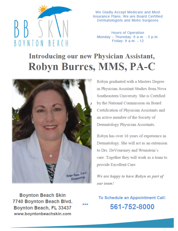 Welcome Robyn Burres, PA-C to Boynton Beach Skin - Boynton Beach Skin